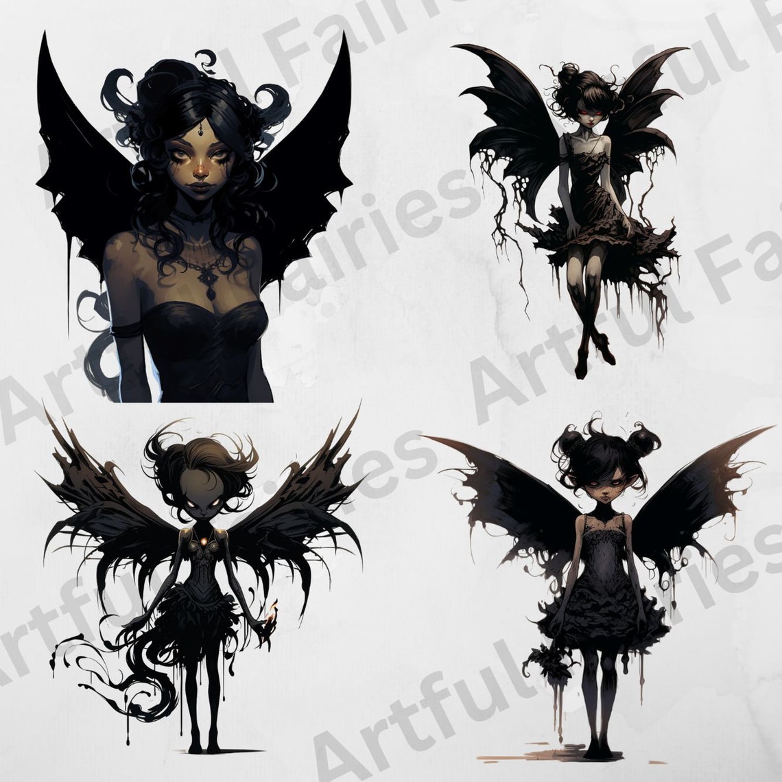 Dark Fairy PNG Fairy Clipart Fairy PNG Halloween PNG Watercolor Dark ...
