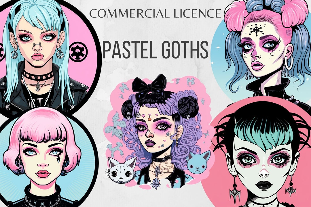 Pastel Goth Clipart Goth PNG Pastel Goth Stickers Pastel Goth - Etsy UK