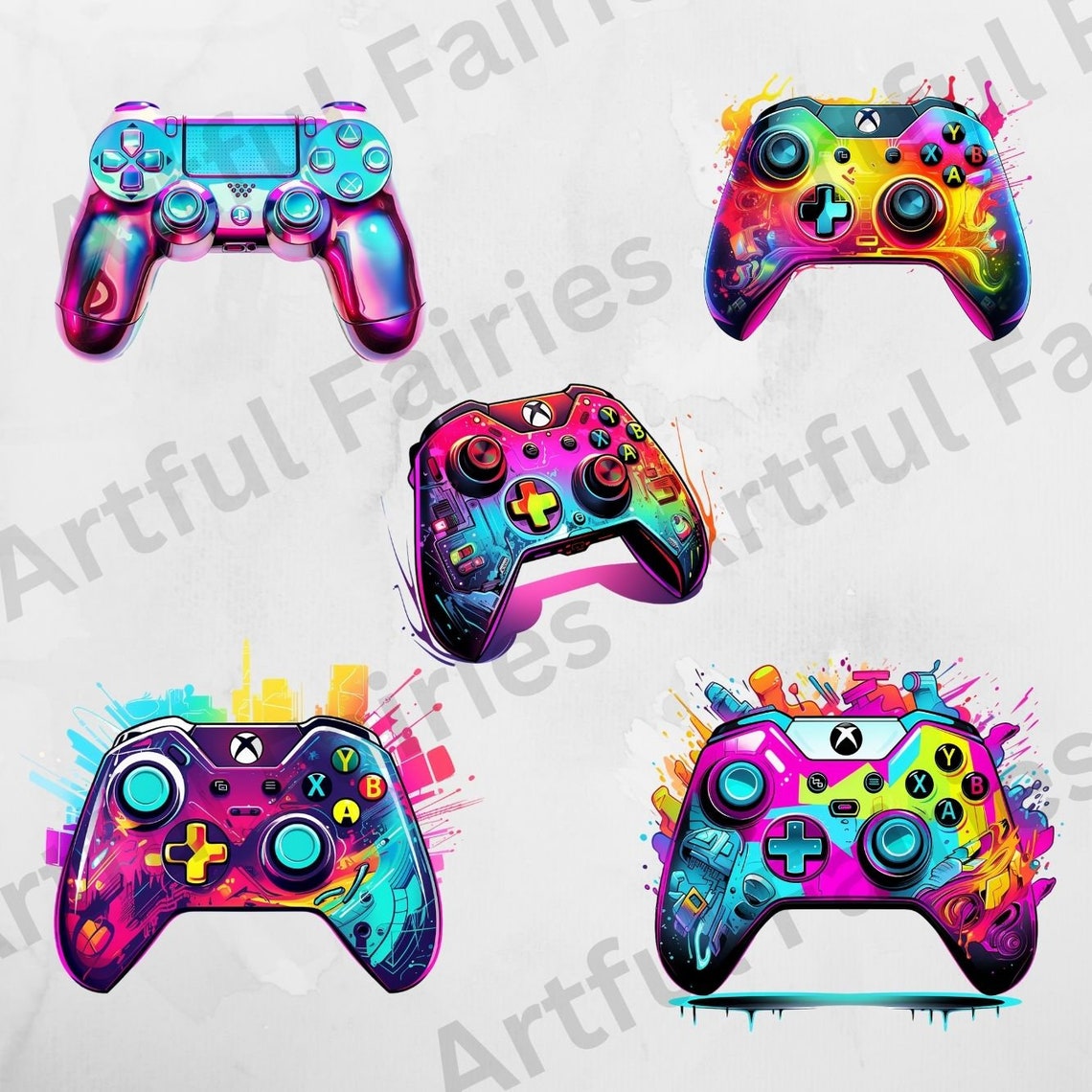 Game Controller Clipart Gamer PNG Sublimation Design T Shirt Card ...