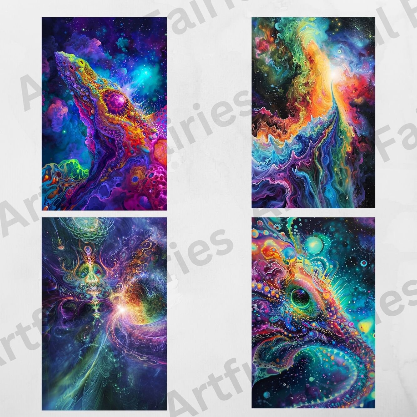 Fantasy Junk Journal Psychedelic Journal Pages Dragon Journal Kit Neon ...