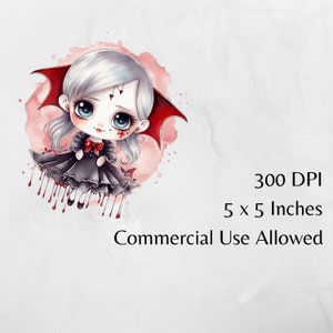 Cute Chibi Vampires Chibi Clipart Halloween Clipart Gothic Clipart ...