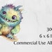 Cute Monster Clipart Monsters Watercolour Clipart Bundle PNG ...