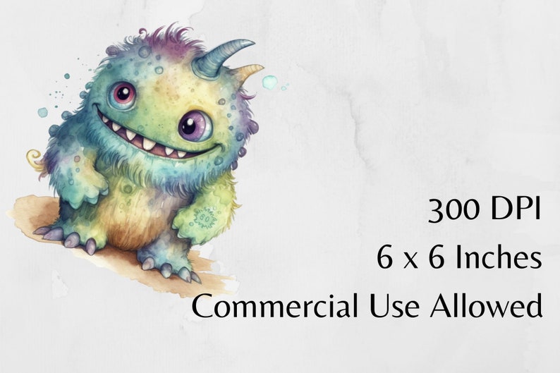 Cute Monster Clipart Monsters Watercolour Clipart Bundle PNG ...