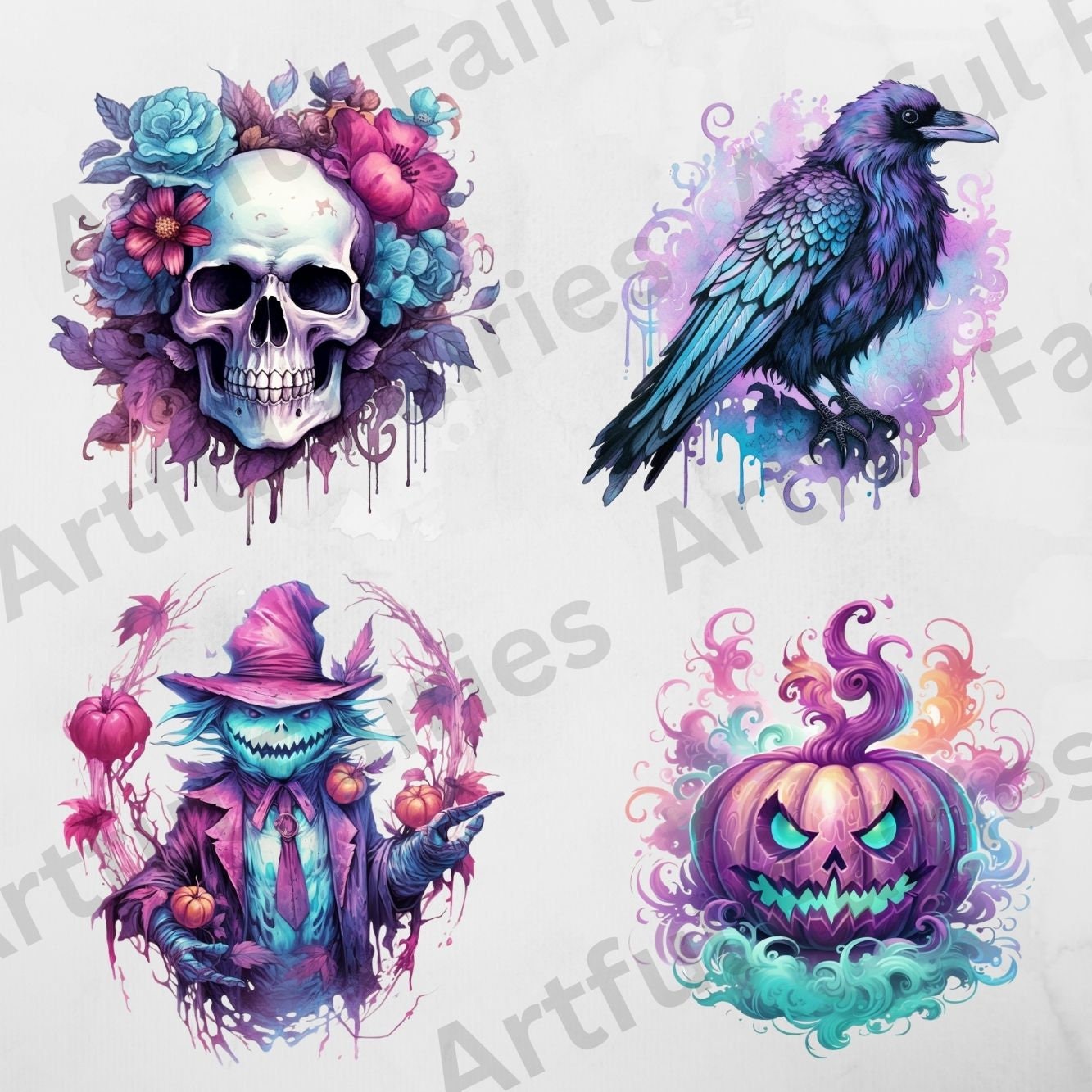 Pastel Halloween Clipart Pink Halloween Cute Halloween PNG - Etsy