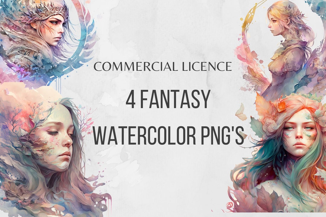 Watercolor Witch Clip Art Pastels Watercolour Fantasy Clip Art Woman ...