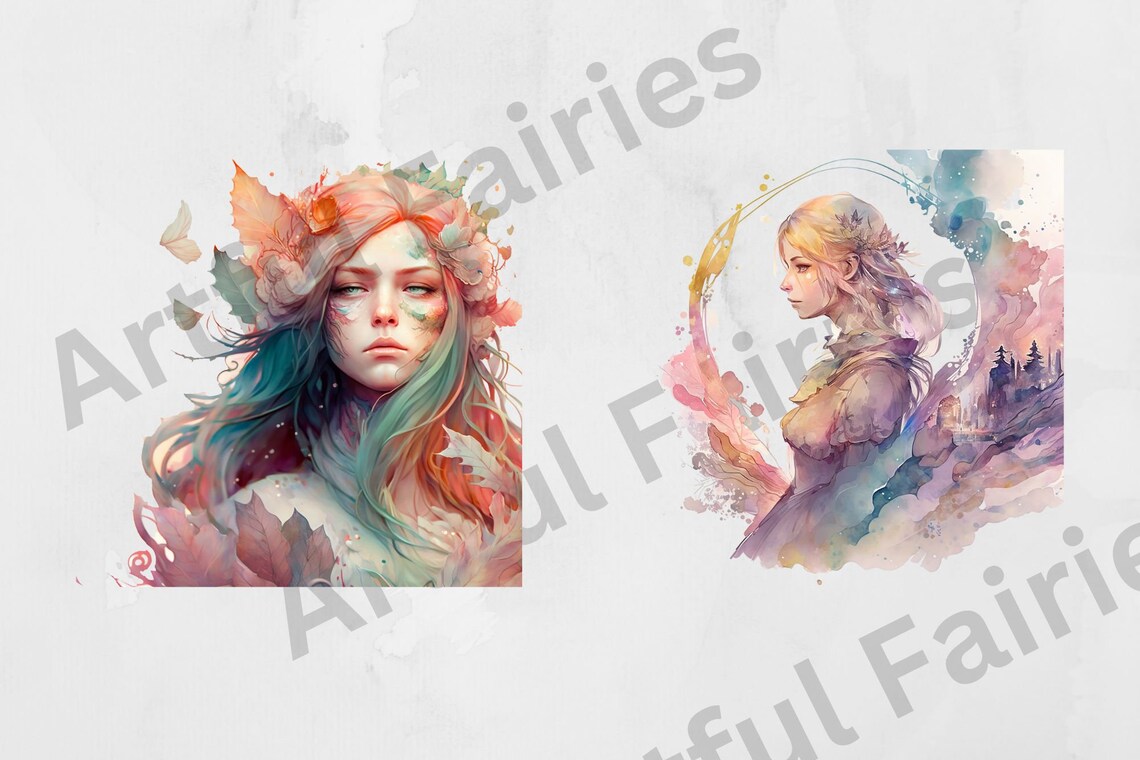 Watercolor Witch Clip Art Pastels Watercolour Fantasy Clip Art - Etsy