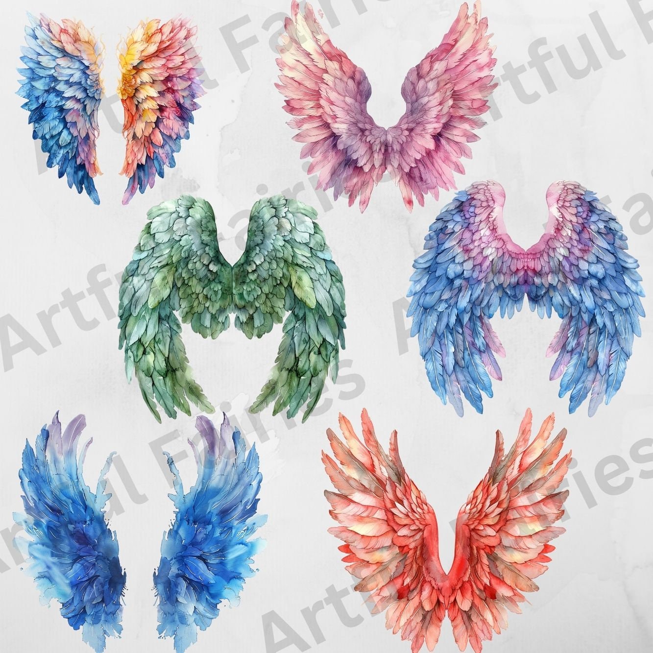 46 Angel Wings PNG Mystical Spiritual Clipart Heavenly Stickers Junk ...