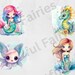 Watercolor Chibi Mermaid Clipart Set Kawaii Clipart Chibi Clipart DIY ...