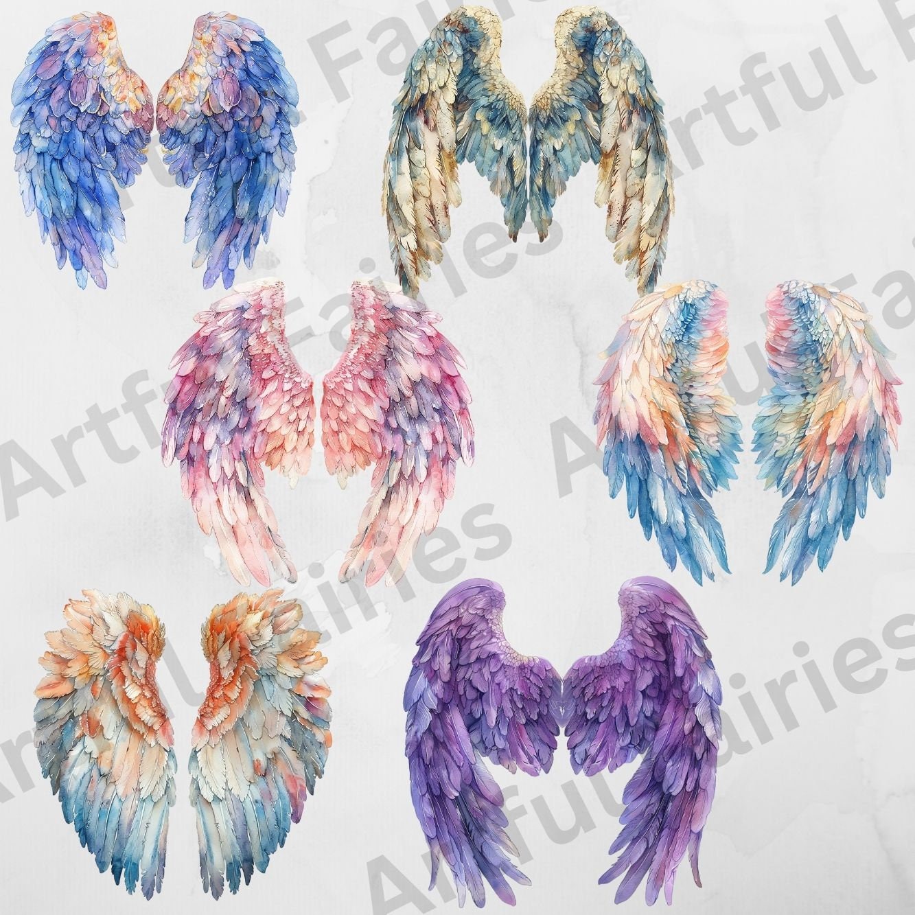 46 Angel Wings PNG Mystical Spiritual Clipart Heavenly Stickers Junk ...