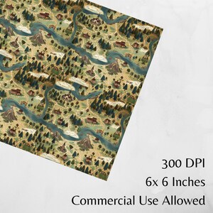 Medieval Fantasy Maps Seamless Patterns Pack Renfaire Digital Papers ...