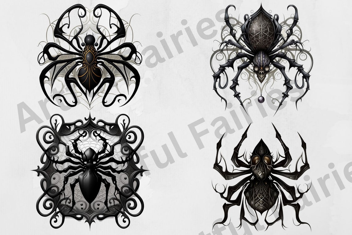 Goth Spider Clipart Goth Spider Png Spiders Png Antique Halloween ...