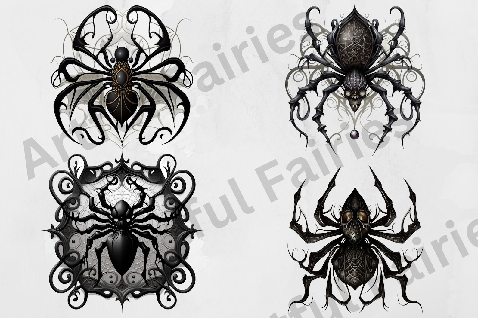 Goth Spider Clipart Goth Spider Png Spiders Png Antique Halloween ...
