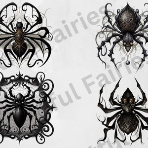 Goth Spider Clipart Goth Spider Png Spiders Png Antique Halloween ...