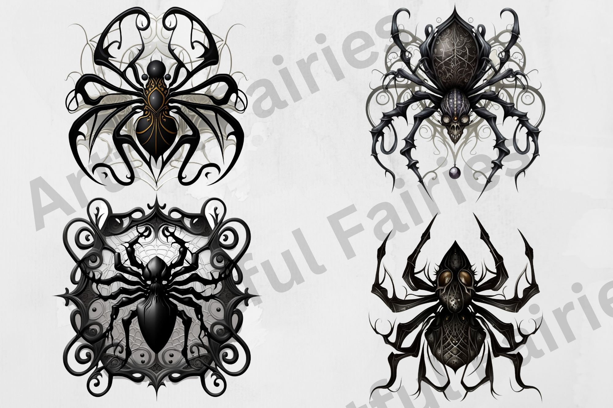 Goth Spider Clipart Goth Spider Png Spiders Png Antique Halloween ...