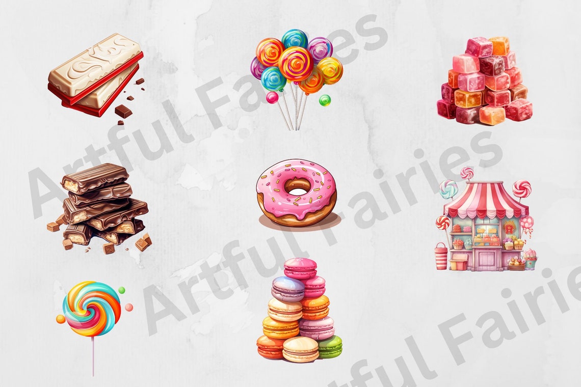 Candy Clipart Candy PNG Sweets Clipart Treats Clipart Food - Etsy