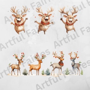 Reindeer PNG Watercolor Reindeer Clipart Cute Reindeer Christmas PNG ...