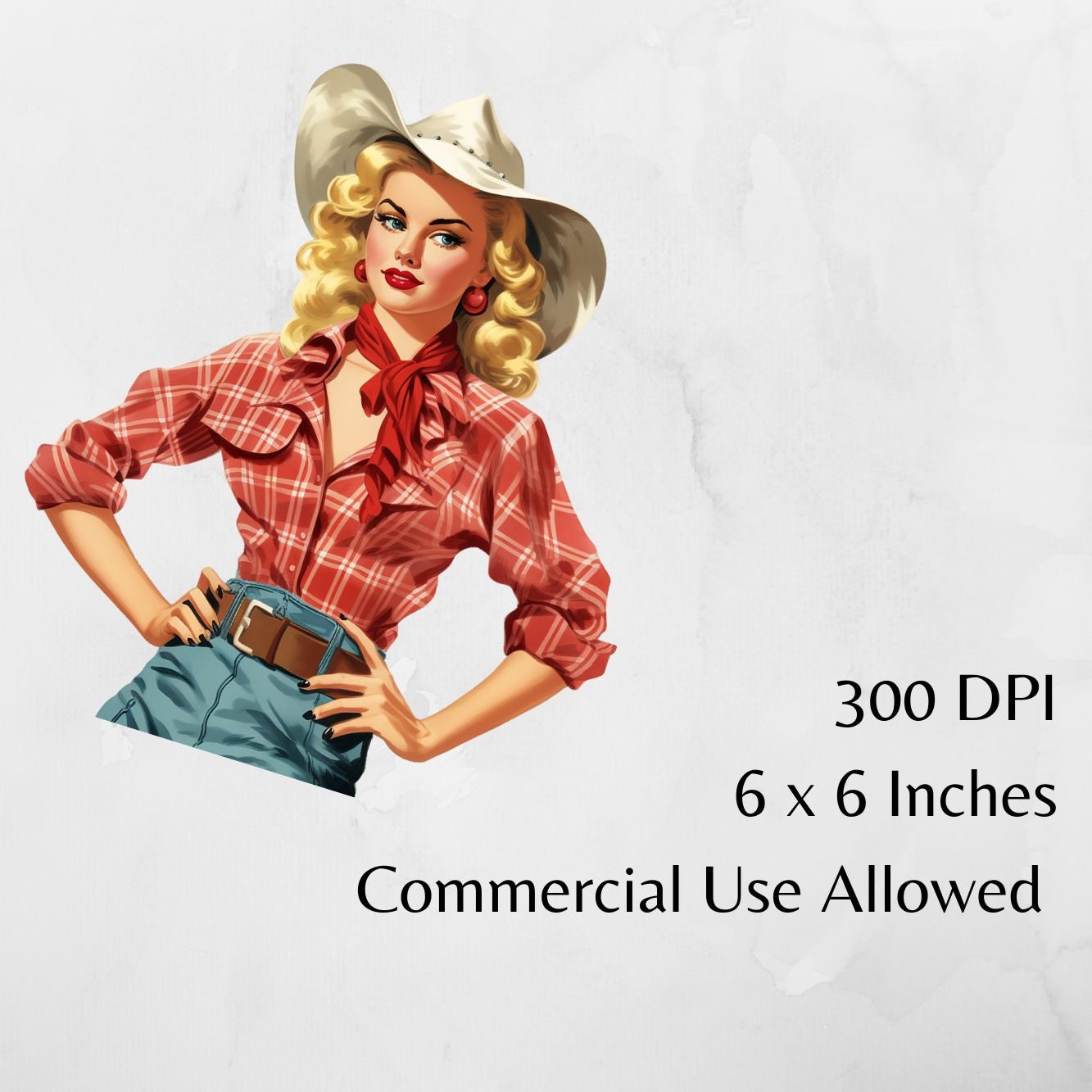 Cowgirl Clipart Western Clipart Cowgirl PNG Retro Clipart Retro PNG ...