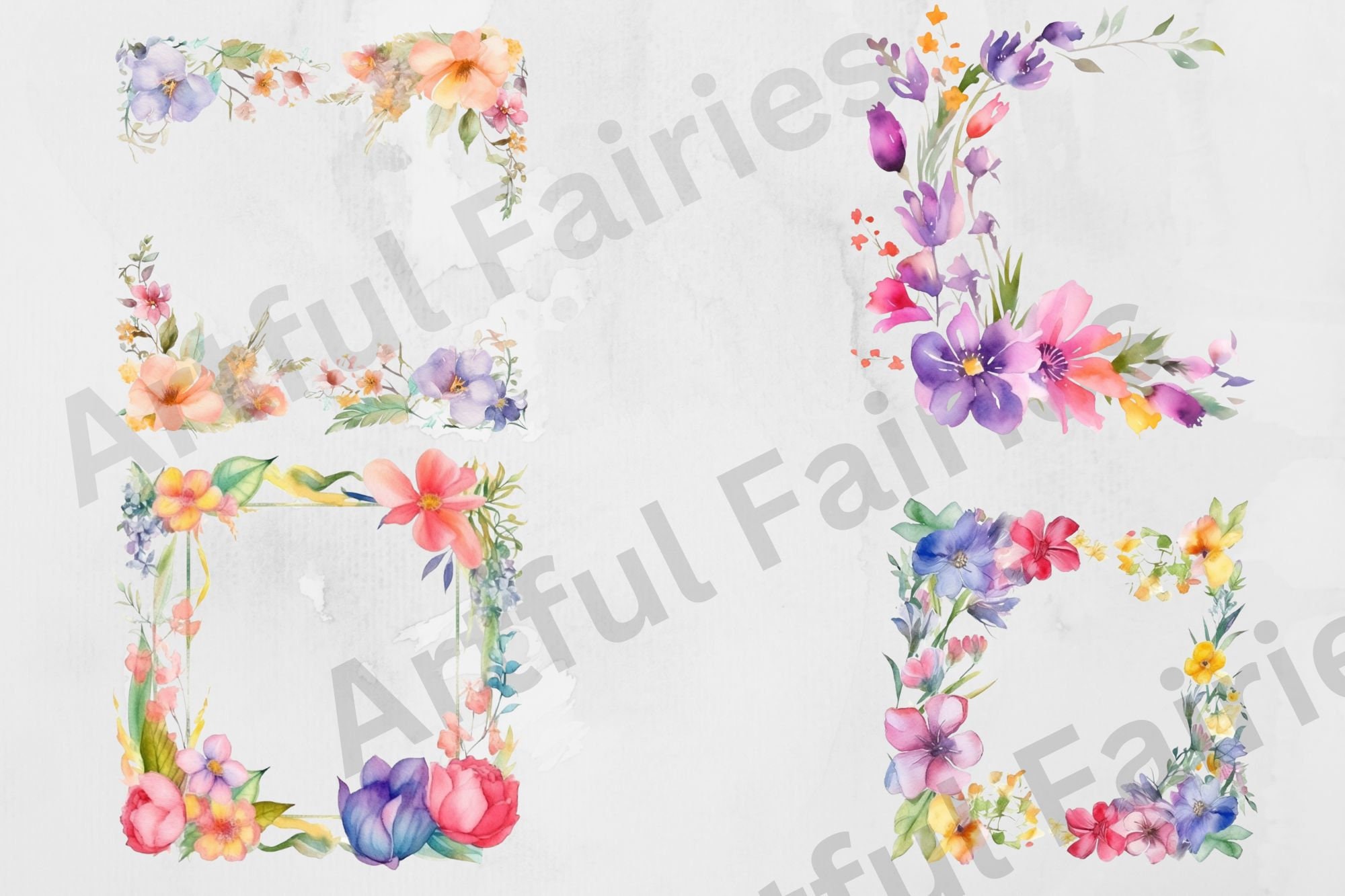 Floral Clipart Wildflower Clipart Floral Wreath Png Watercolor Floral ...