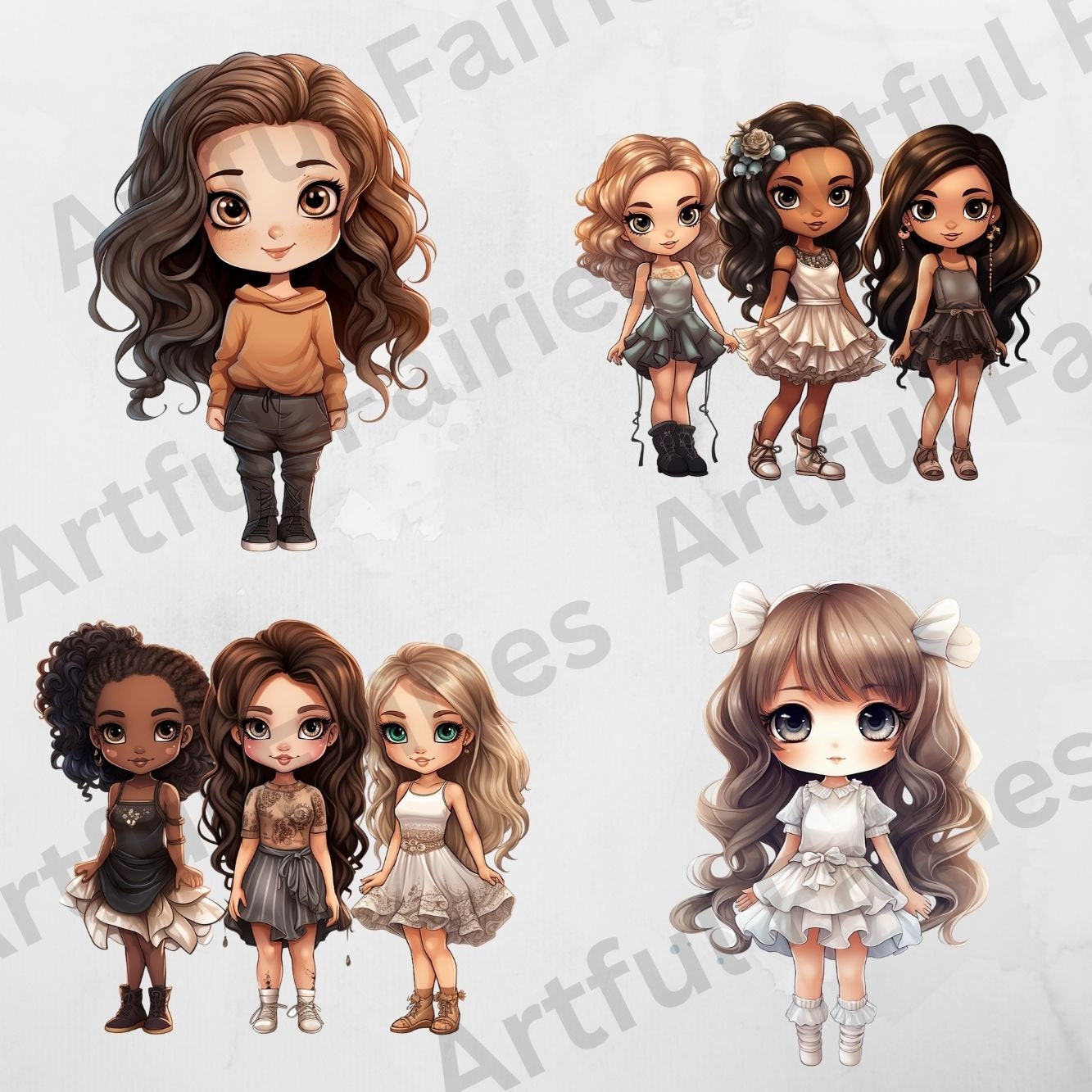 Best Friends Clipart Chibi Clipart Chibi PNG Best Friends Png - Etsy UK