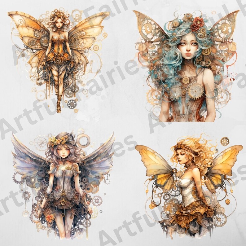Steampunk Fairy Clipart Mechanical Clipart Fantasy Steampunk Junk ...