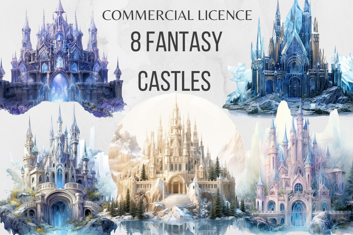 Magical Kingdom Clipart Crystal Castle Clipart Gothic Castle Fairy Tale ...