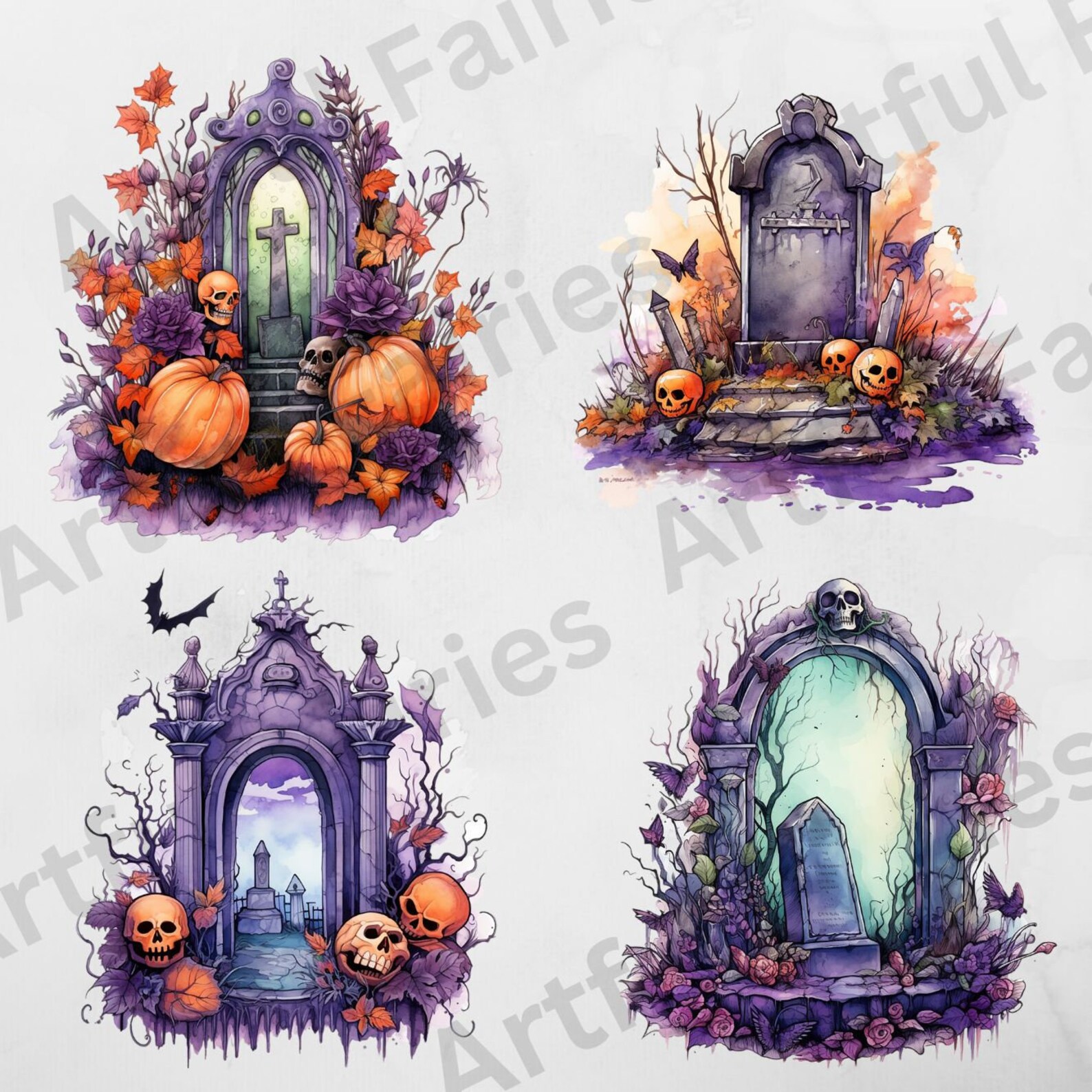 Halloween Tombstone Clipart Halloween PNG Halloween Clipart - Etsy