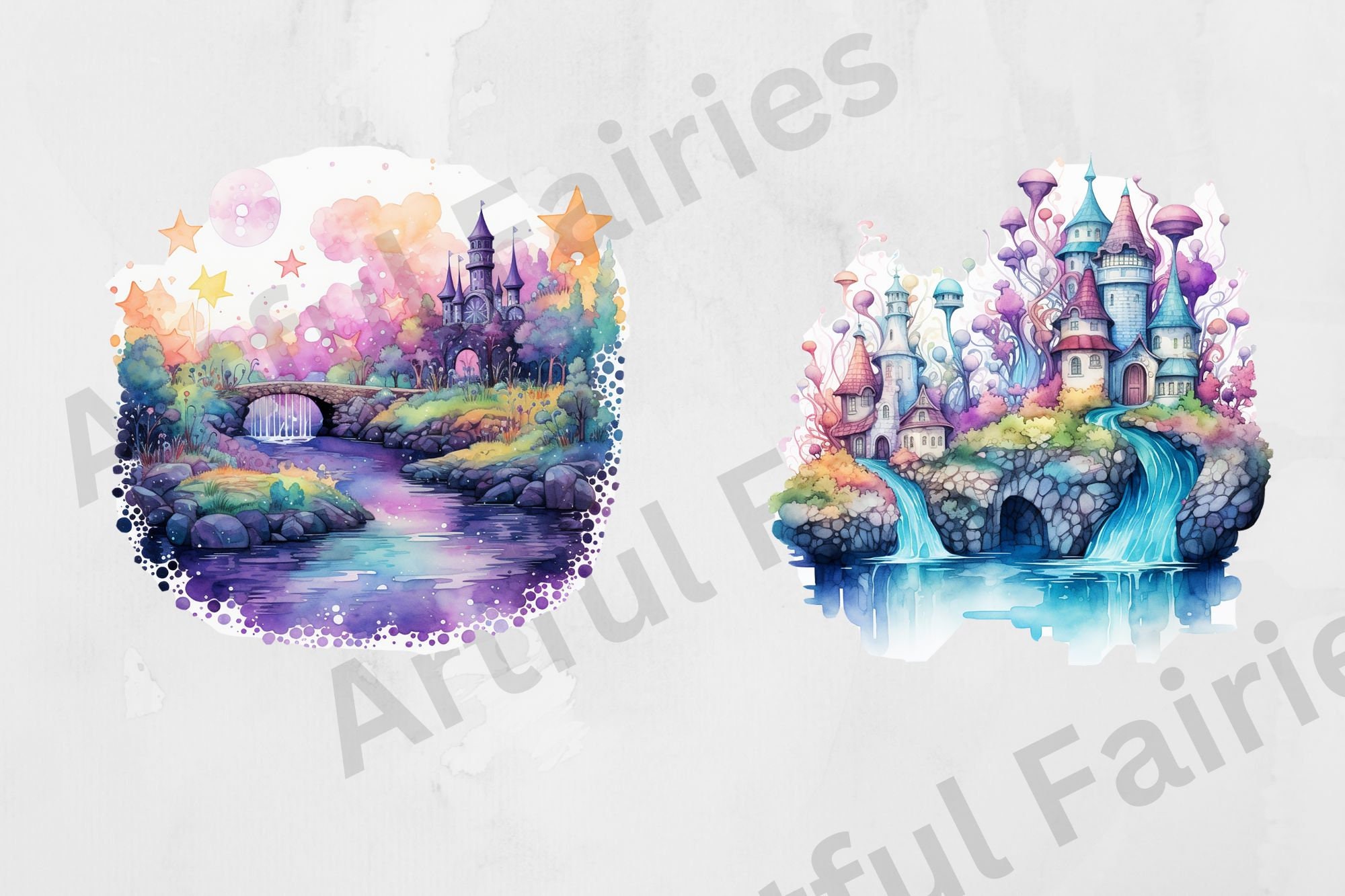 Fantasy Clipart Stream Clipart River Clipart Mushroom Clipart - Etsy