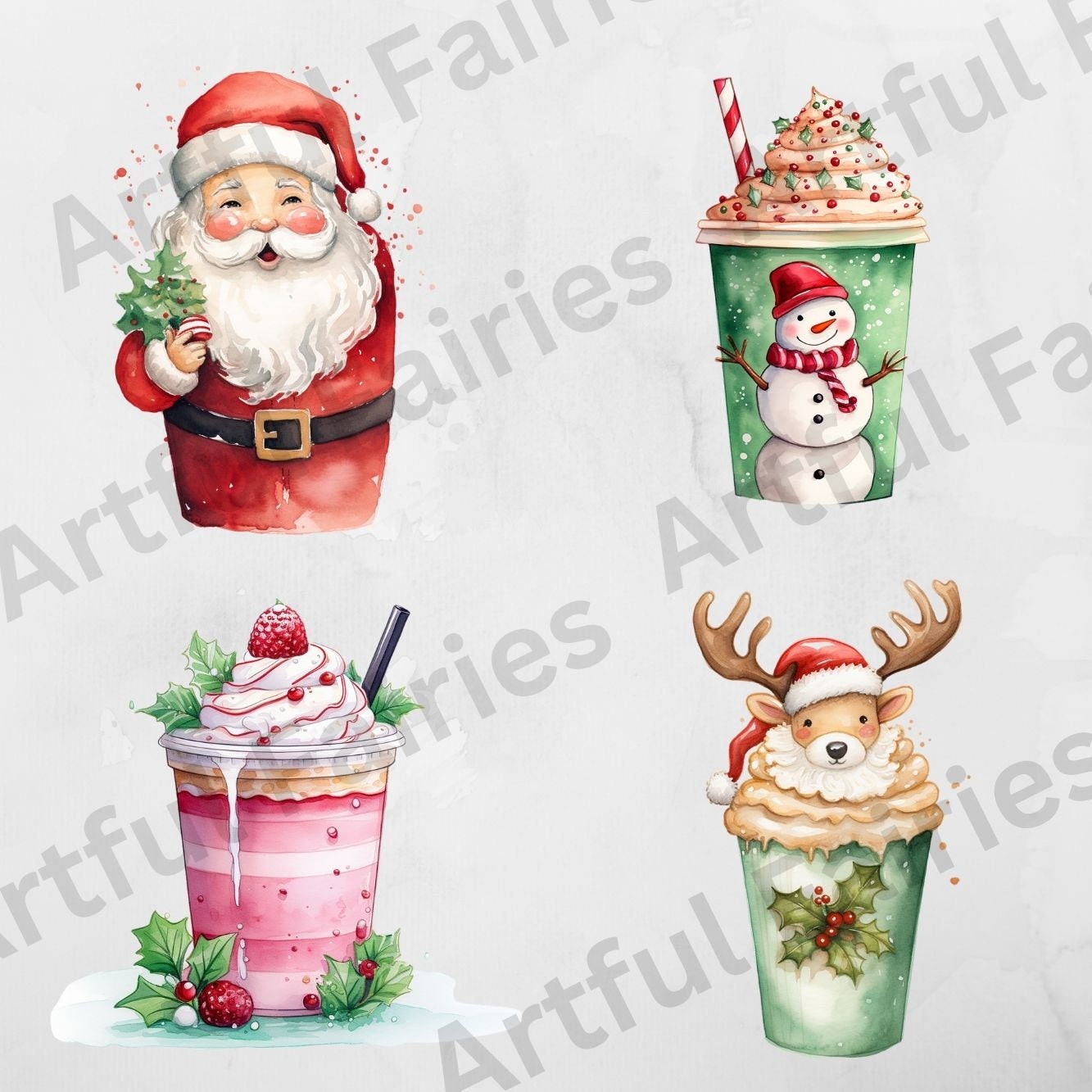 Christmas Coffee PNG Christmas Drink PNG Christmas Santa Coffee Clipart ...