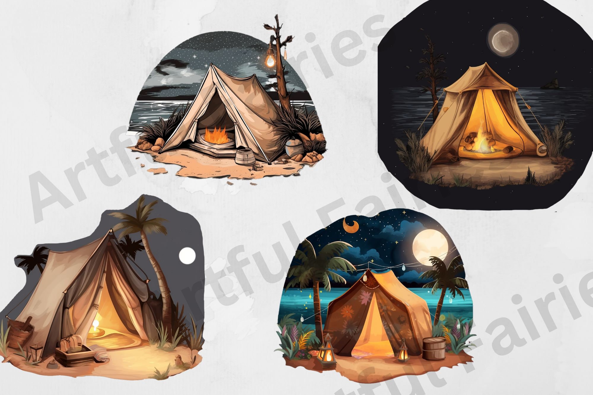 Tent Clipart Campfire PNG Camping Clipart Travel Clipart Forest Clipart ...