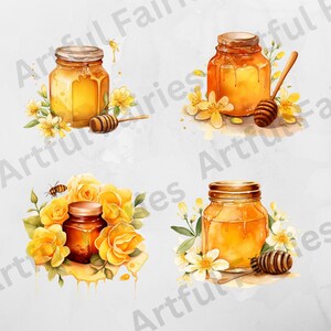 Watercolor Honey Clipart Honey Bee PNG Bee PNG Bee Clipart - Etsy