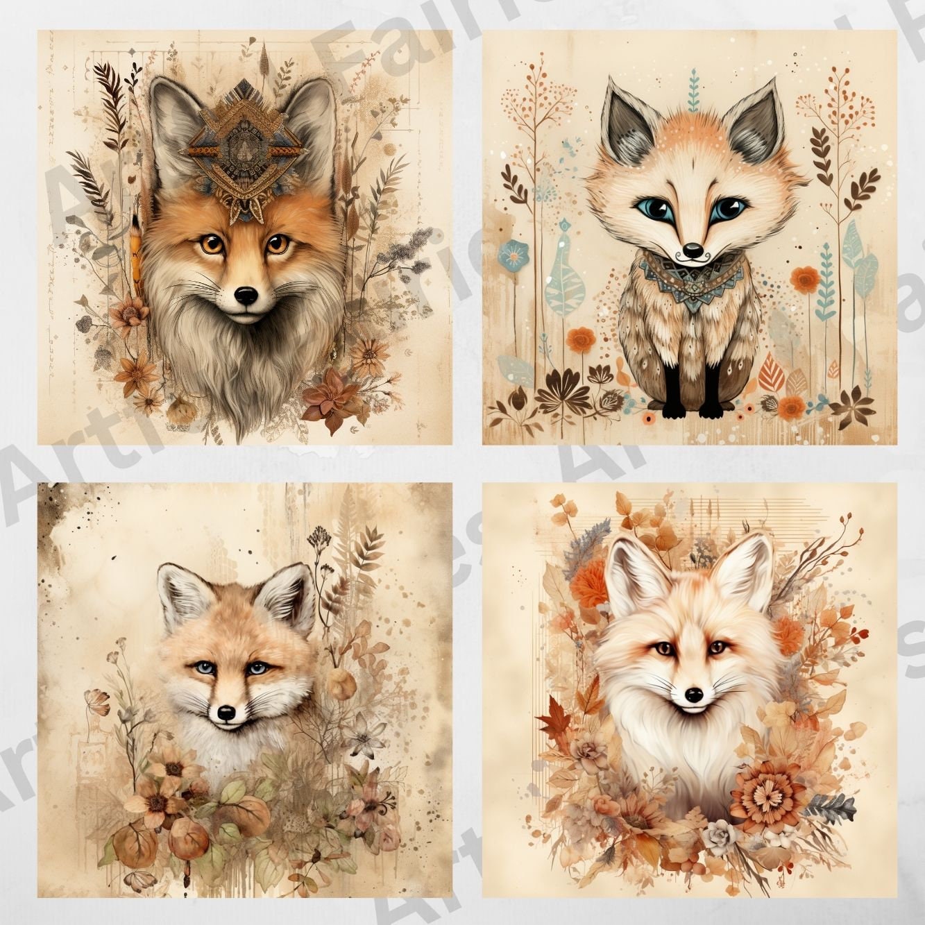Woodland Fox Junk Journal Pages Journal Kit Cottagecore Junk Journal ...
