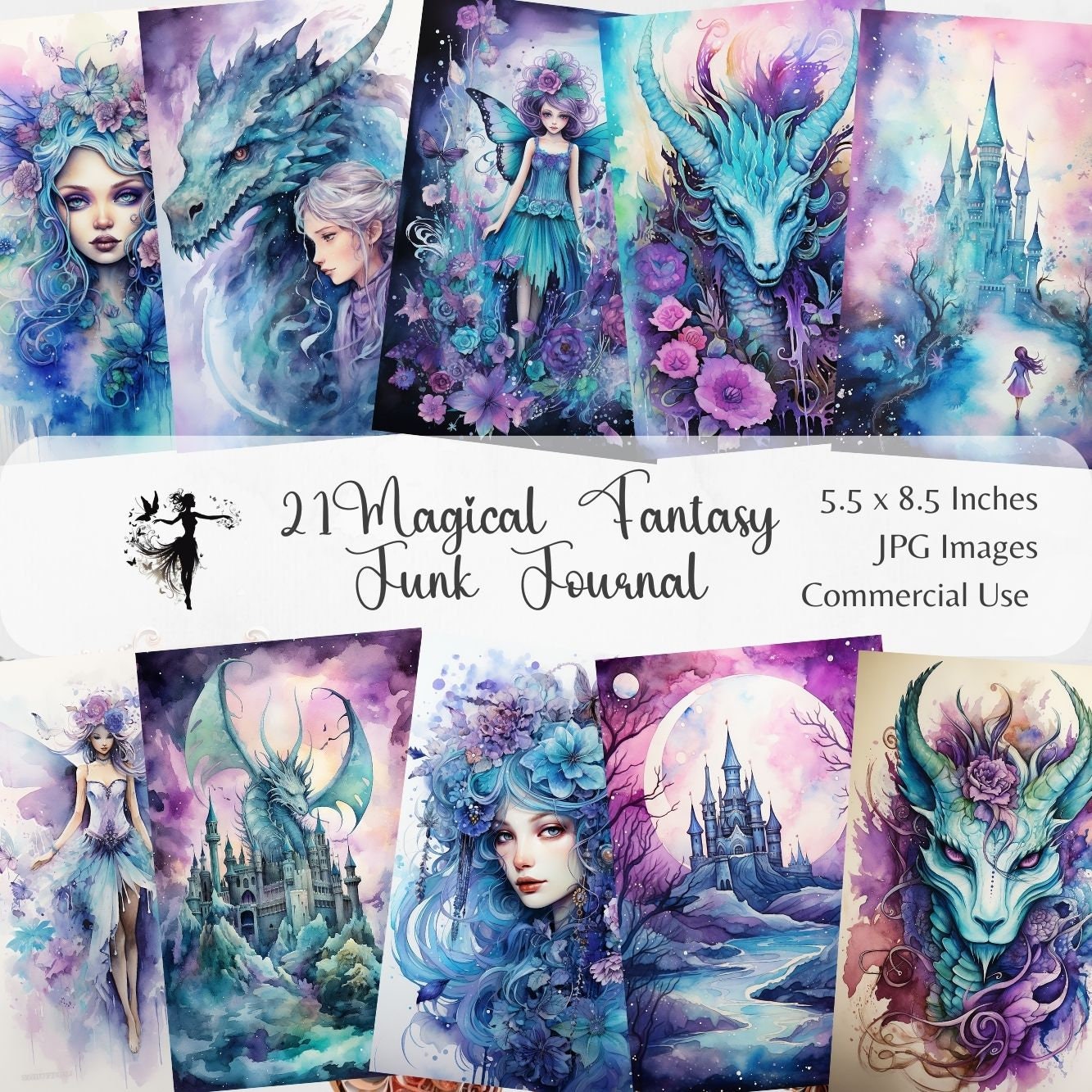 Fantasy Junk Journal Dragon Journal Pages Fairy Journal Kit Magic Junk ...