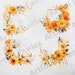 Watercolor Floral Clipart Orange Yellow Flower Border PNG Floral ...