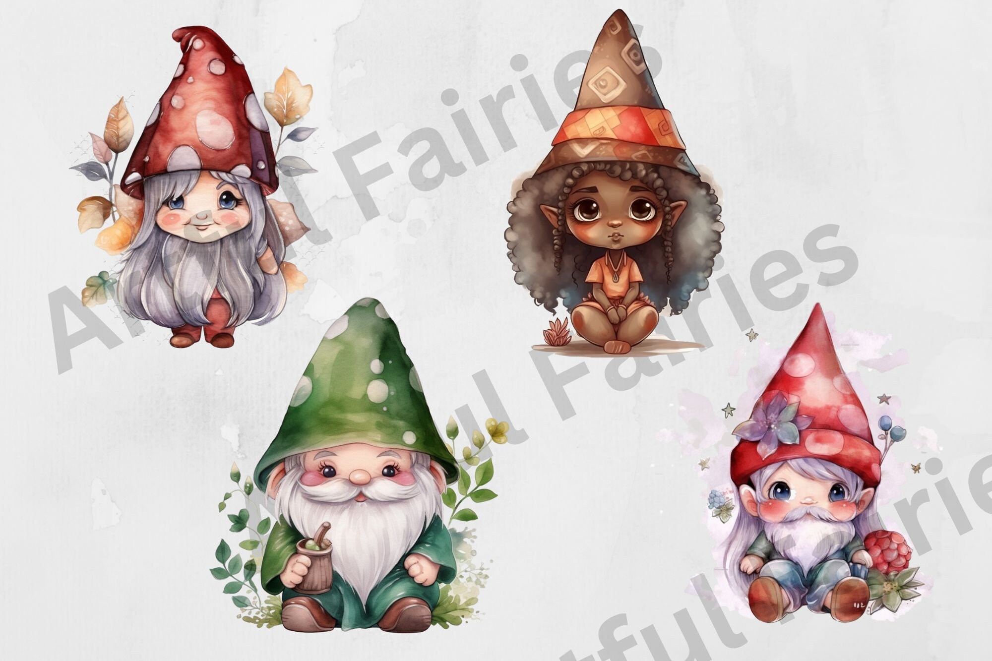 Gnome Clipart Watercolor Gnomes Garden Gnome PNG Gnome Tumbler - Etsy
