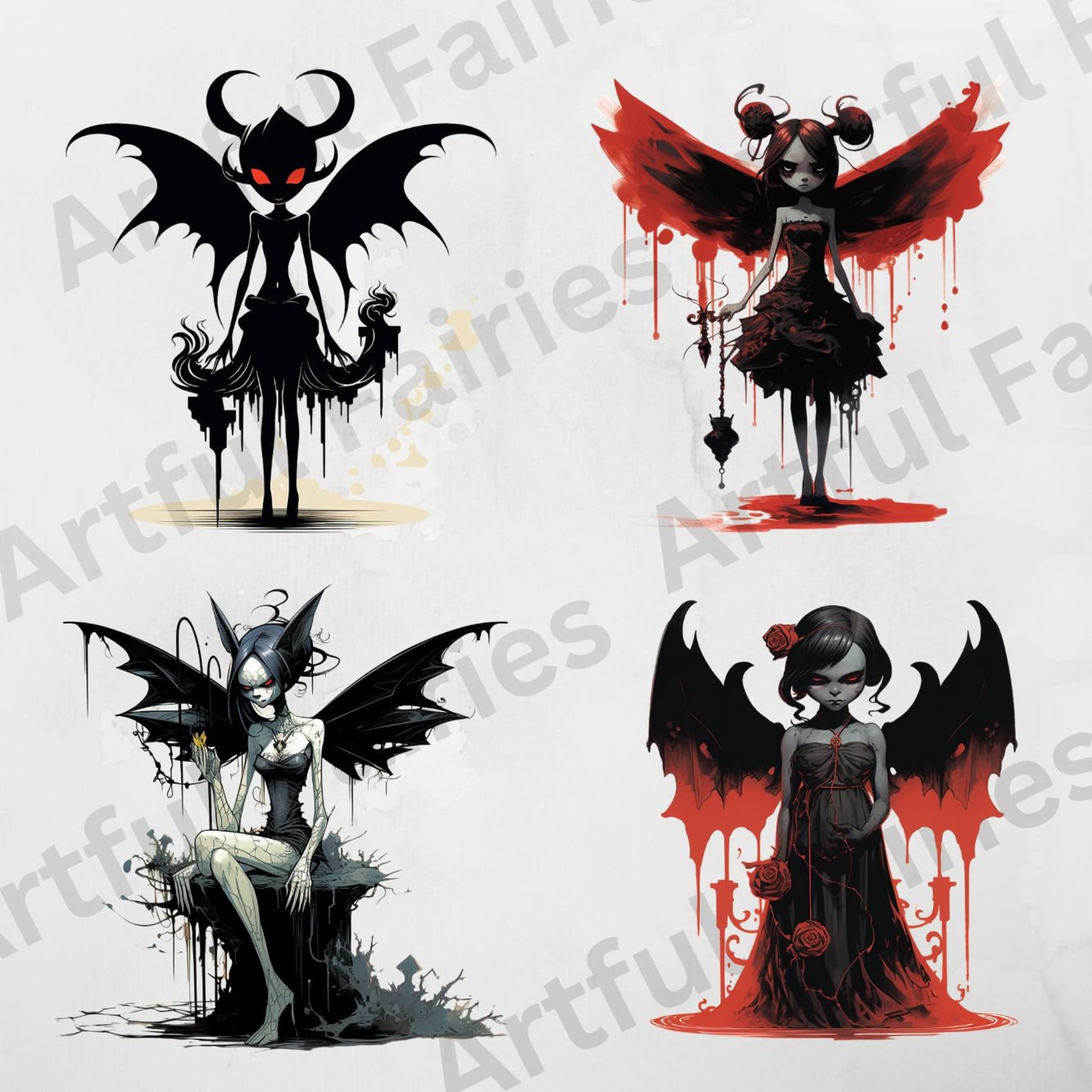 Dark Fairy PNG Fairy Clipart Fairy PNG Halloween PNG Watercolor Dark ...