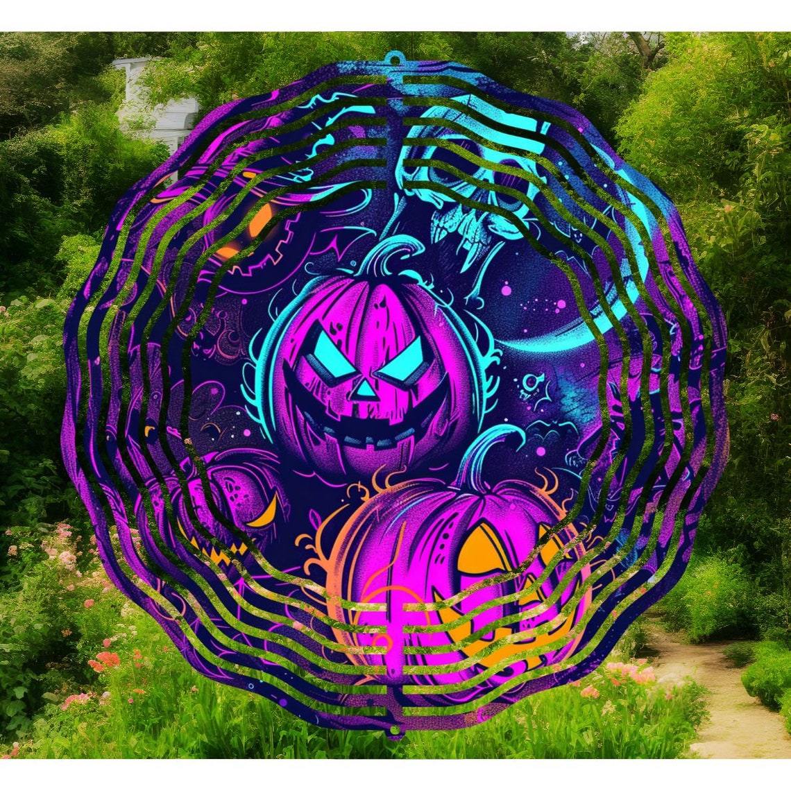 Neon Halloween Wind Spinner PNG Halloween Spinner Designs Sublimation ...