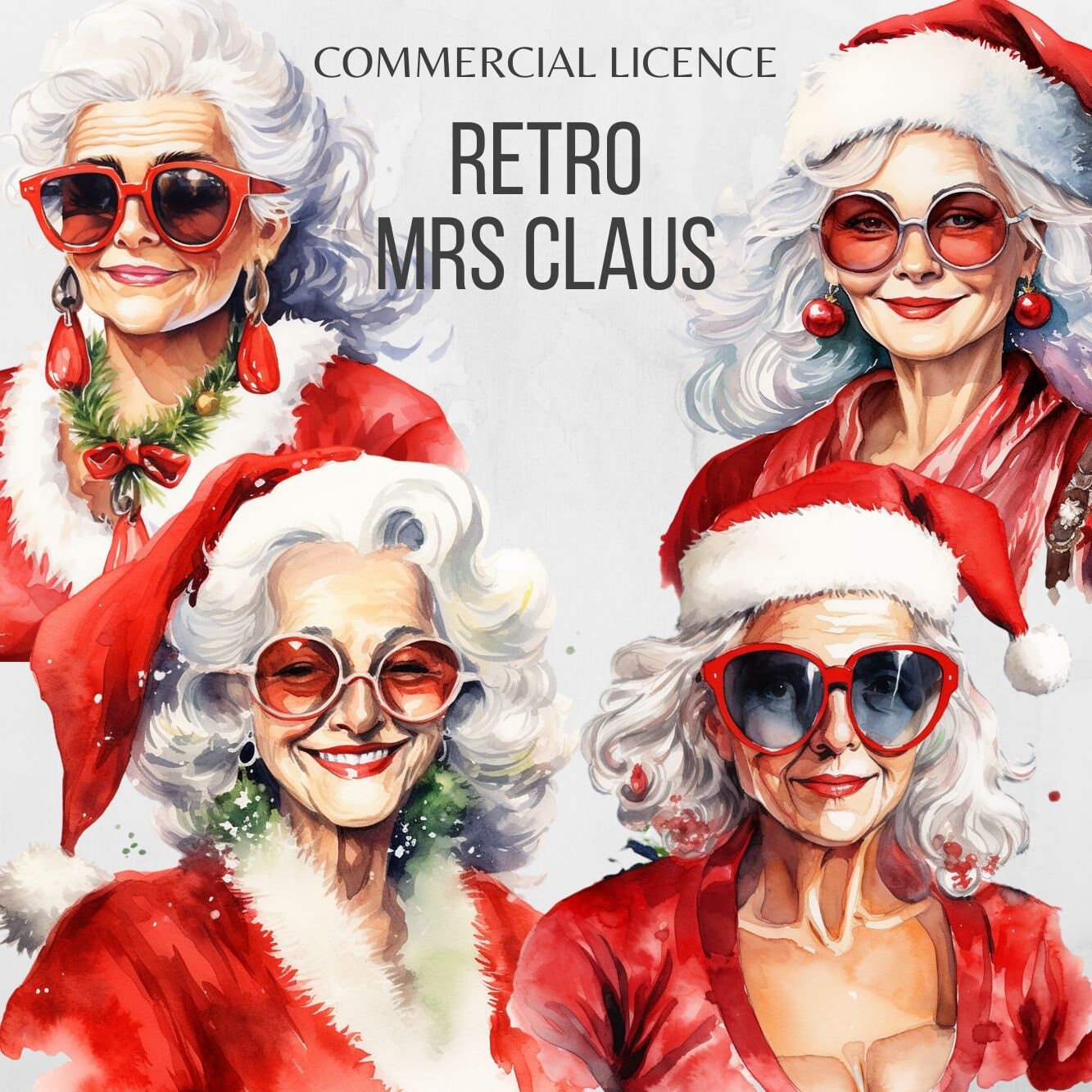 Retro Mrs Claus Clipart Mrs Claus PNG Retro Clipart Mrs Santa Claus ...