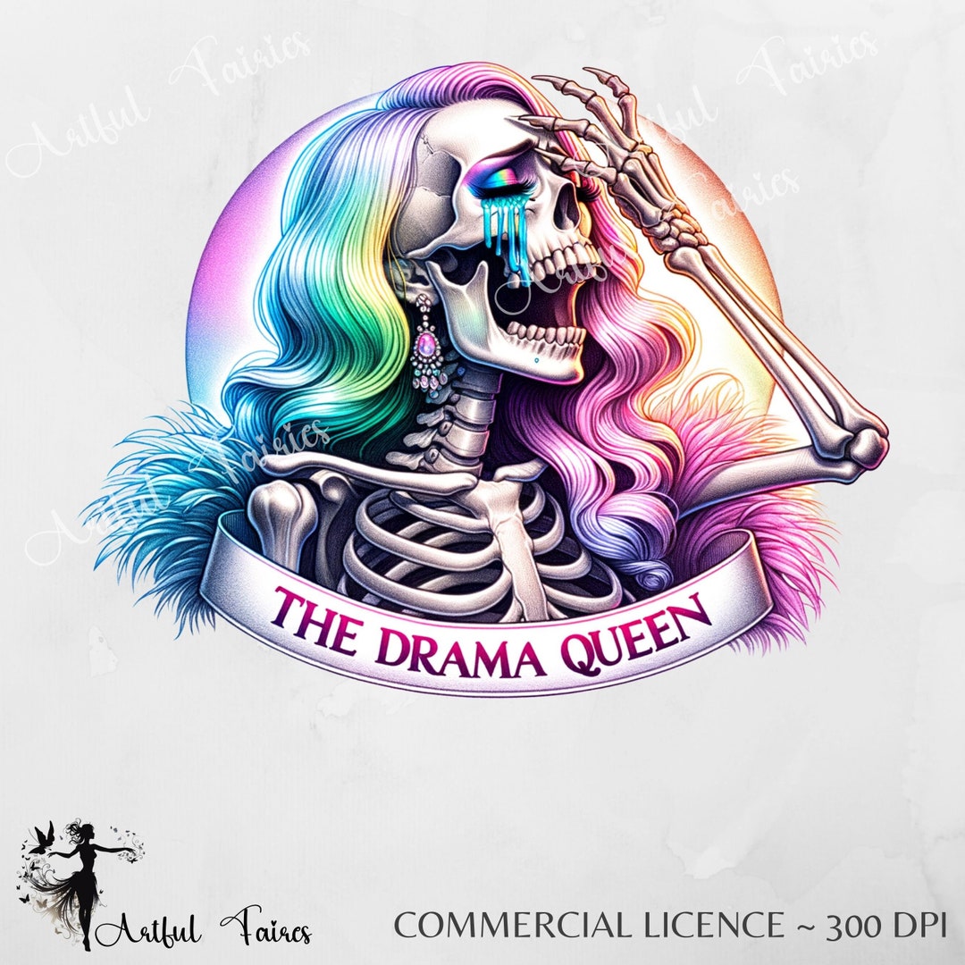 The Drama Queen PNG Funny Sarcastic Shirt Sublimation Design PNG Pastel ...