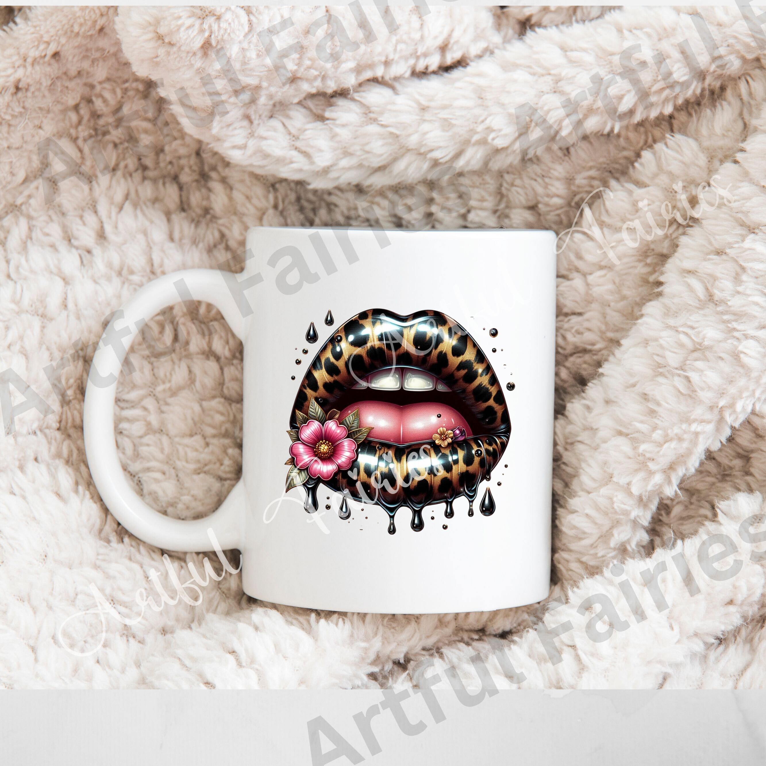Leopard Print Lips PNG Sublimation Design DTF Lip Print Dripping Lips ...