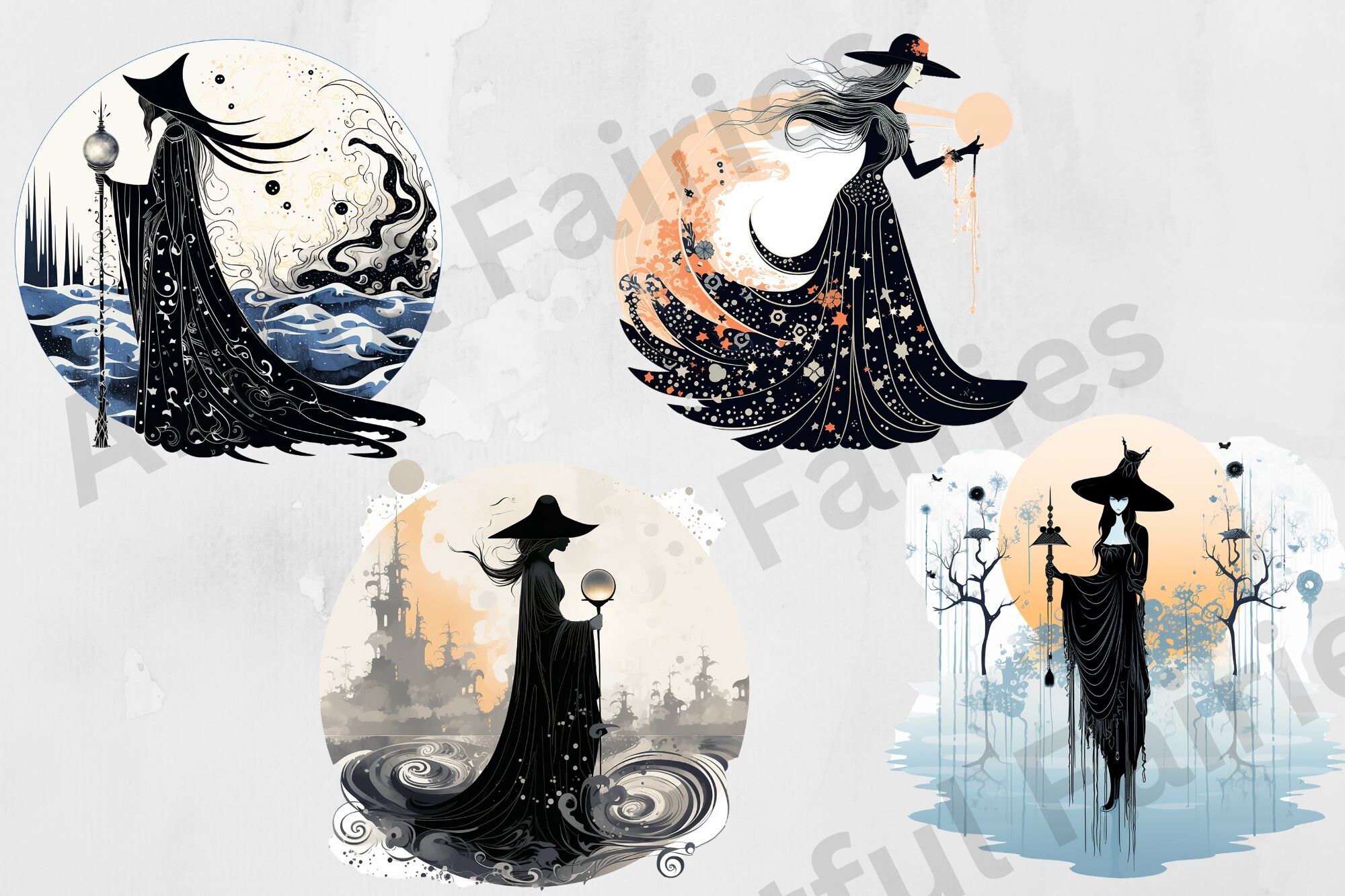 Witch Clipart Halloween Clipart Witch Junk Journal Witchy - Etsy