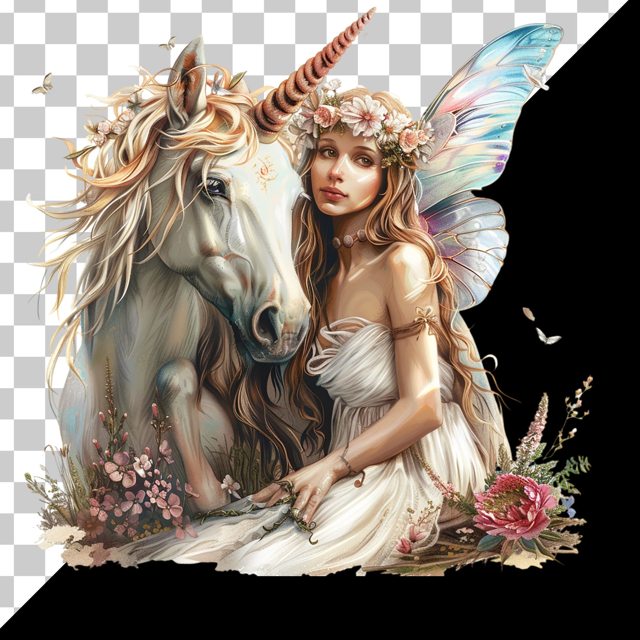 Unicorn Clipart Fairy PNG Fantasy Crystal Pastel Watercolor Unicorn ...