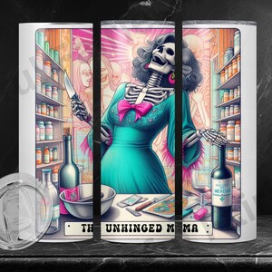 Unhinged Mama PNG Housewife Sarcastic Skeleton Snarky Humour Retro ...