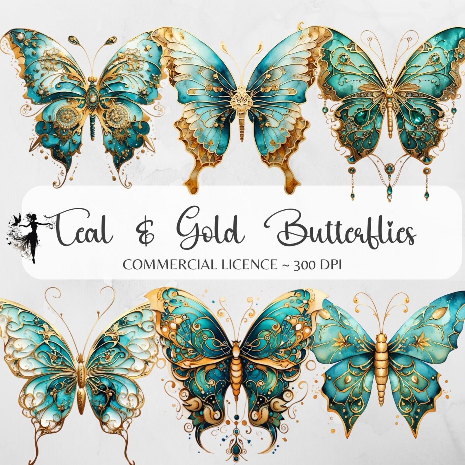 Butterfly Clipart Teal Butterfly PNG Butterflies PNG Gold Butterfly ...