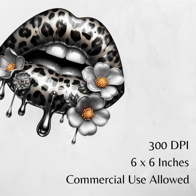 Leopard Print Lips PNG Sublimation Design DTF Lip Print Dripping Lips ...