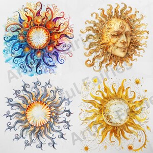 Filigree Sun Clipart PNG Celestial Fantasy Sun Rays Junk Journal ...