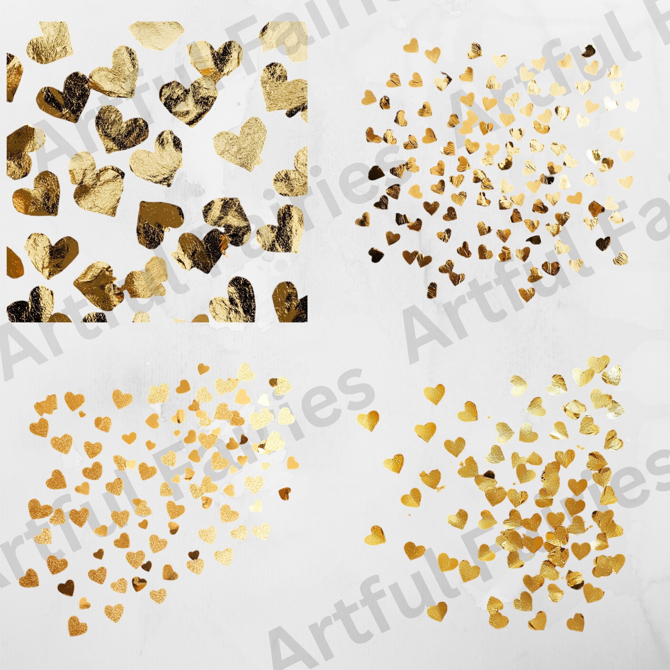 Gold Foil Confetti Digital Clip Art Overlay, Polka Dot Glitter Metallic ...