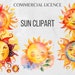 Watercolor Sun Clipart Sun Watercolour Clipart Warm Sun PNG Summer Sun ...