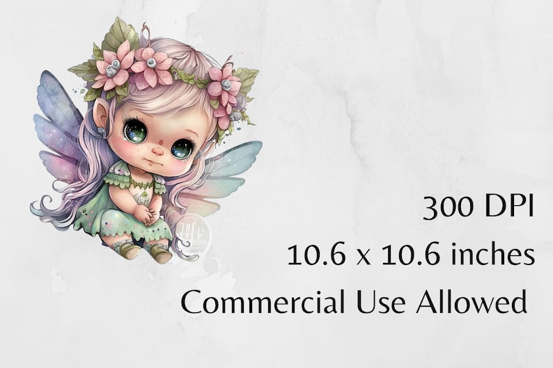 Cute Watercolor Fairies Chibi Fairies Chibi Clipart Little Fairy Cute ...