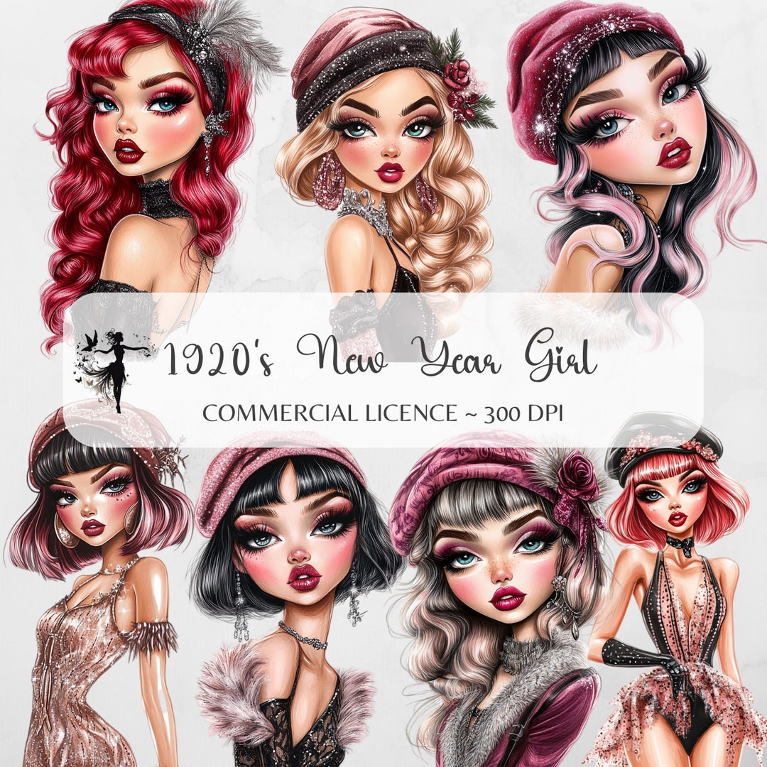 1920s Party Clipart Flapper Dress PNG Retro People Vintage 1920s ...