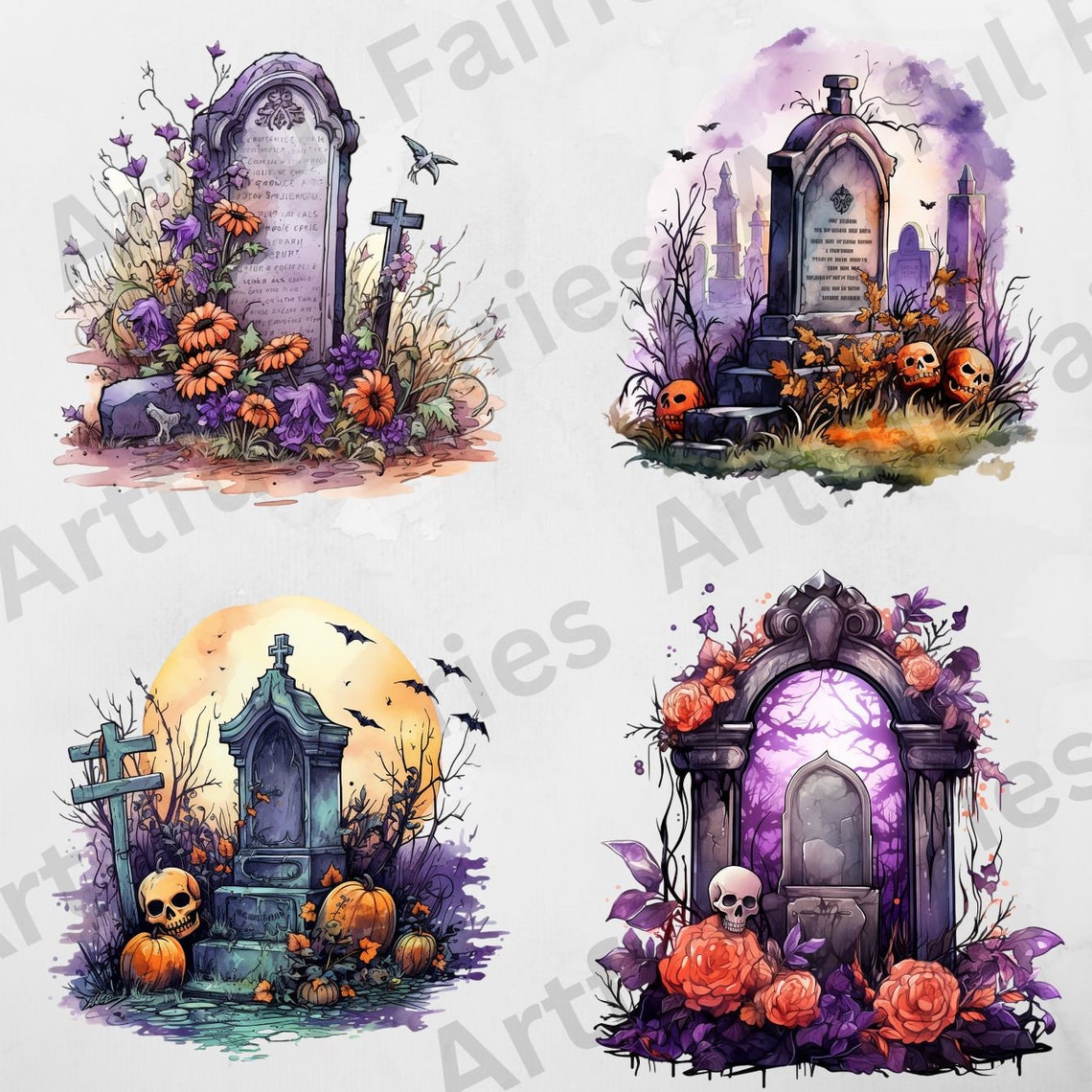 Halloween Tombstone Clipart Halloween PNG Halloween Clipart - Etsy